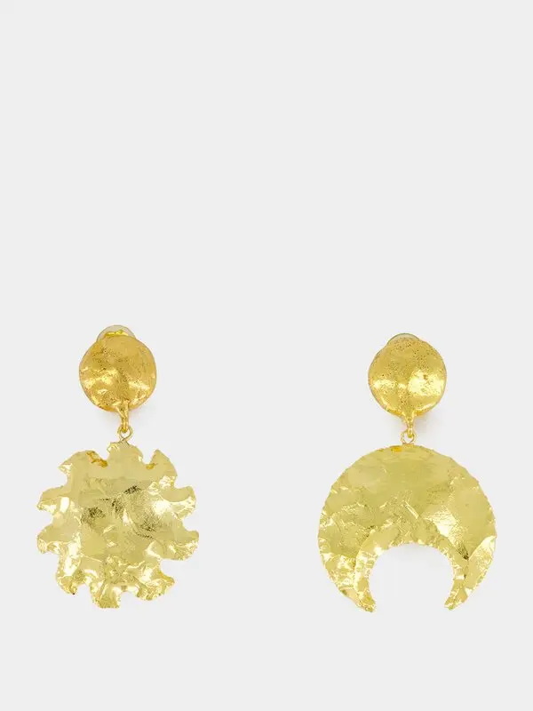 Sylvia Toledano Sol Y Luna Asymmetrical Earrings - Gold