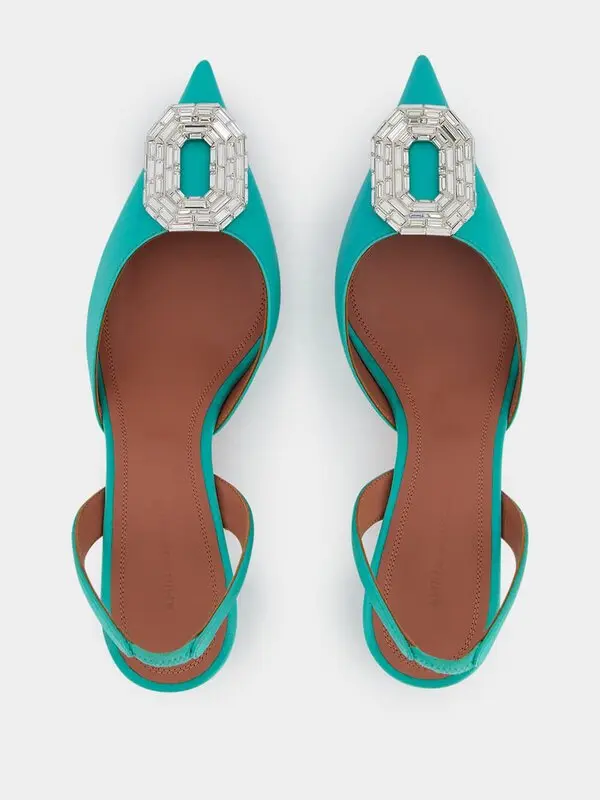 Amina Muaddi Camelia Slingback 60mm Pumps - Green