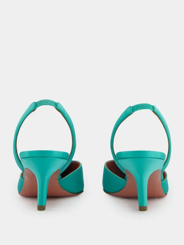 Amina Muaddi Camelia Slingback 60mm Pumps - Green