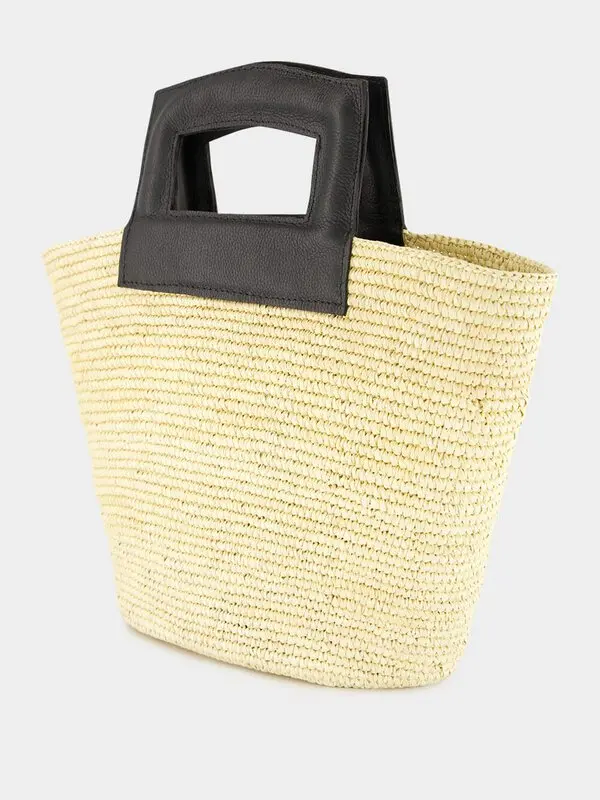 SENSI STUDIO Medium Oval Basket Bag - Beige