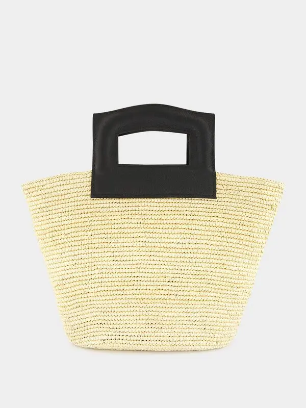 SENSI STUDIO Medium Oval Basket Bag - Beige
