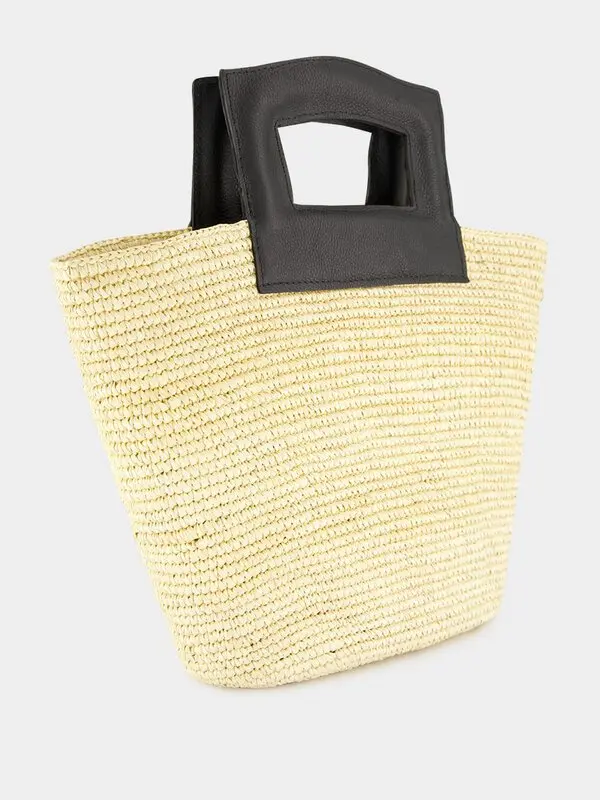 SENSI STUDIO Medium Oval Basket Bag - Beige