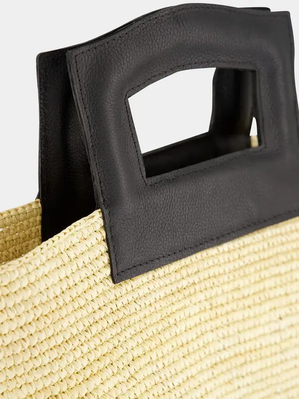 SENSI STUDIO Medium Oval Basket Bag - Beige
