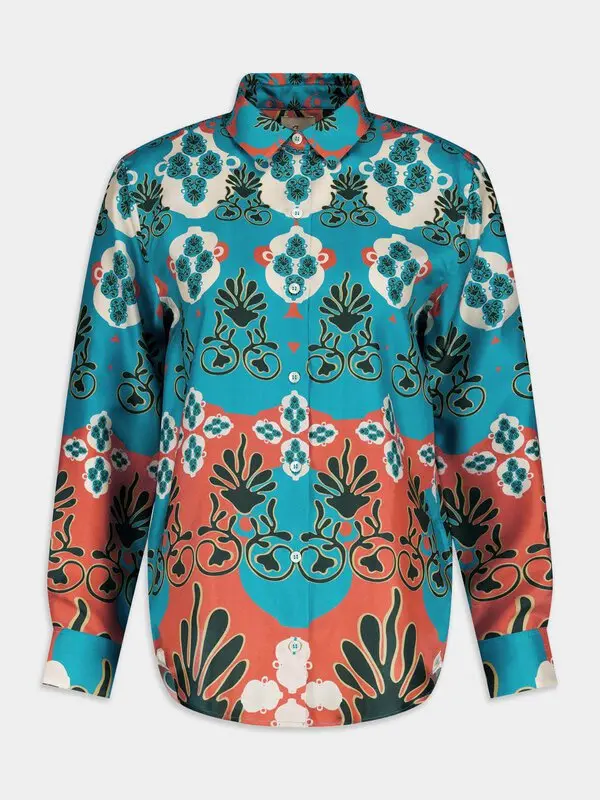 PAULA Printed Twill Silk Shirt