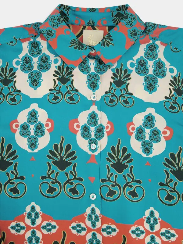 PAULA Printed Twill Silk Shirt
