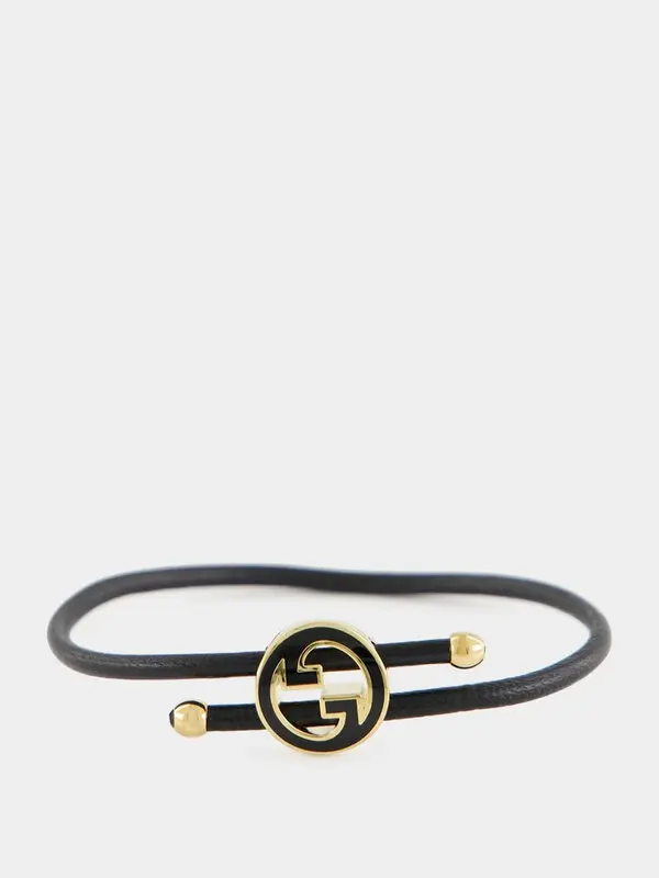 Gucci Leather Interlocking G Bracelet - Black