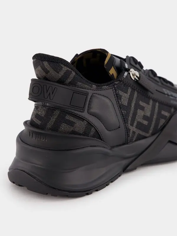 Fendi Flow Leather Low-top Sneakers - Black