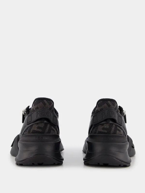 Fendi Flow Leather Low-top Sneakers - Black