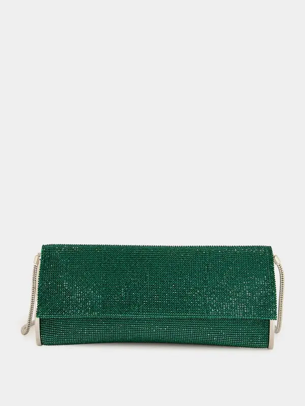 Benedetta Bruzziches Kate Satisfaction Rhinestone-embellished Clutch - Green