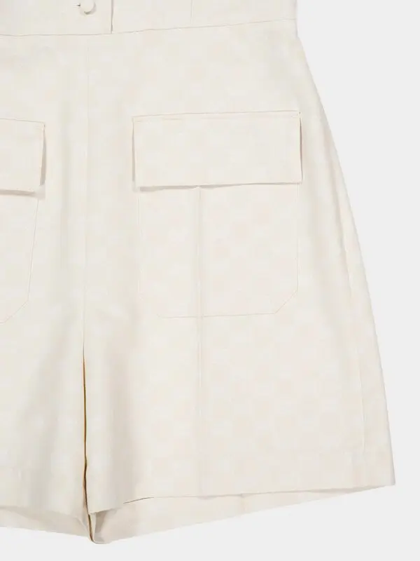 Gucci Playsuit In Gabardine Gg Cotton