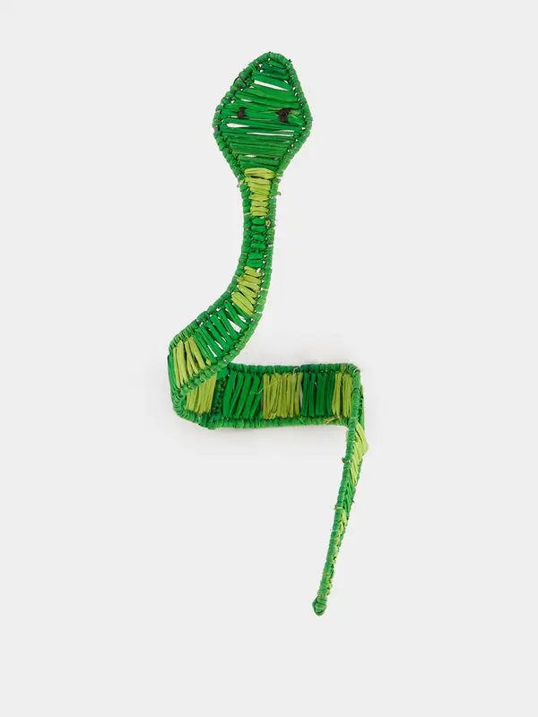 Coro Cora Snake Iraca Napkin Ring - Green