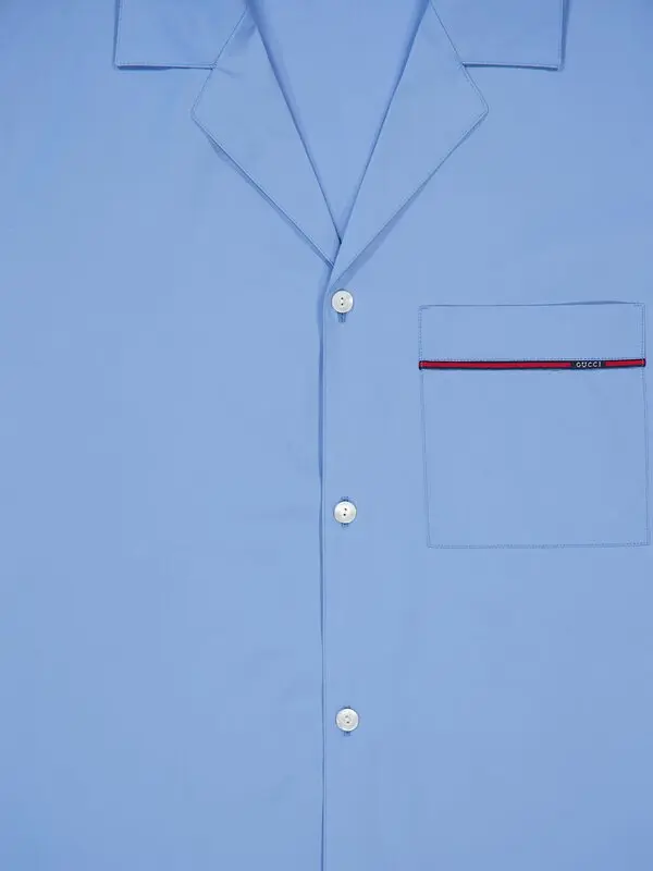 Gucci Shirt Disco Bowling Dyed Popeline Cotton - Blue