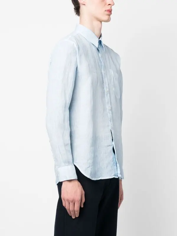 120% Lino Linen Regular Fit Shirt - Grey