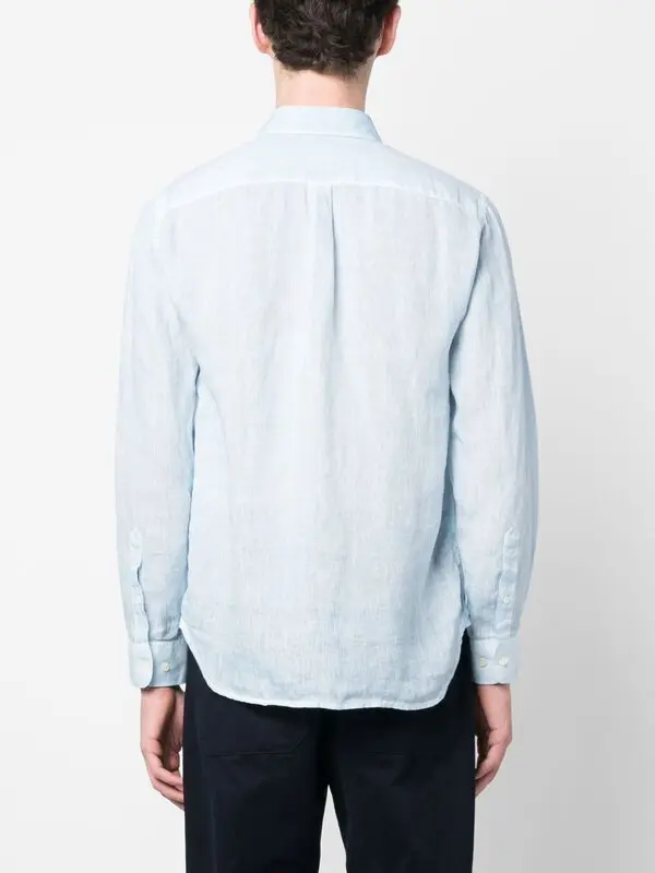 120% Lino Linen Regular Fit Shirt - Grey