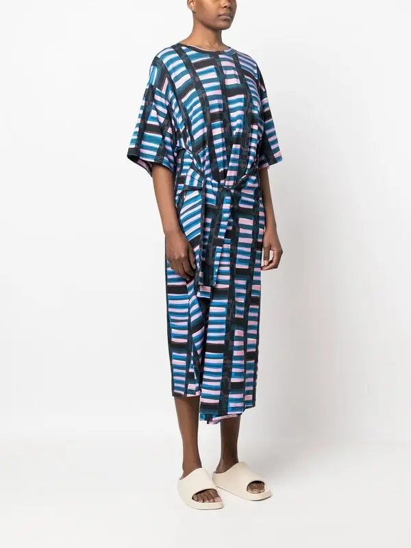 Colville Midi Dress With Abstract Pattern - Blue
