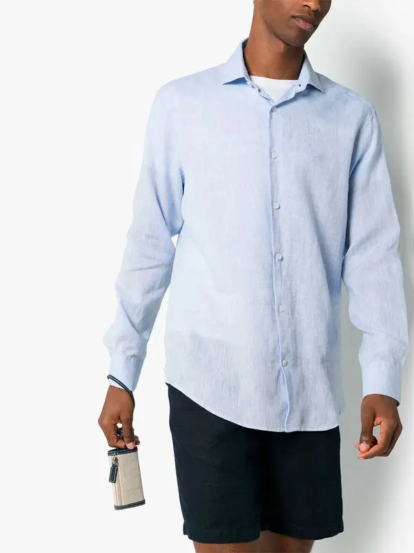 Frescobol Carioca Antonio Linen Shirt - Blue