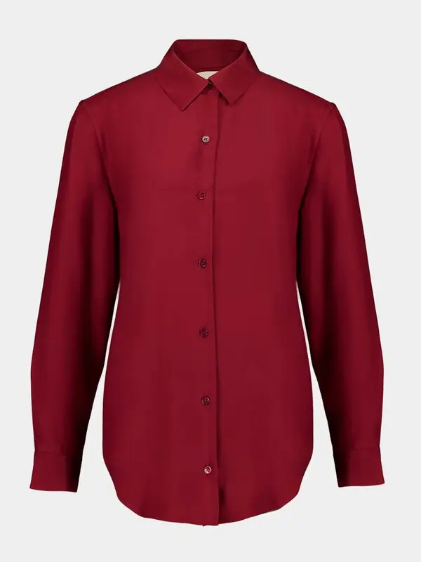 PAULA Ametista Cabernet Silk Shirt - Red