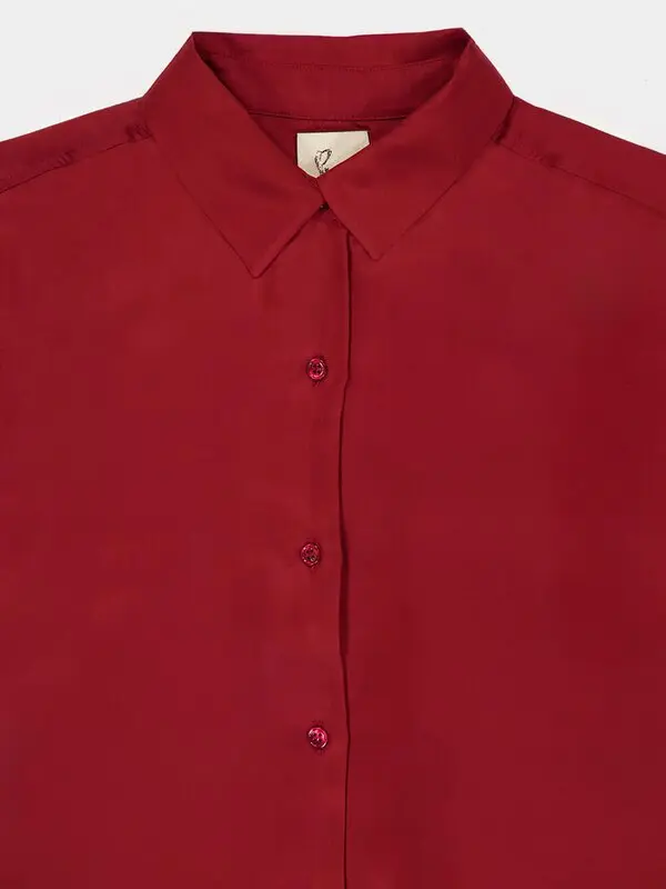 PAULA Ametista Cabernet Silk Shirt - Red