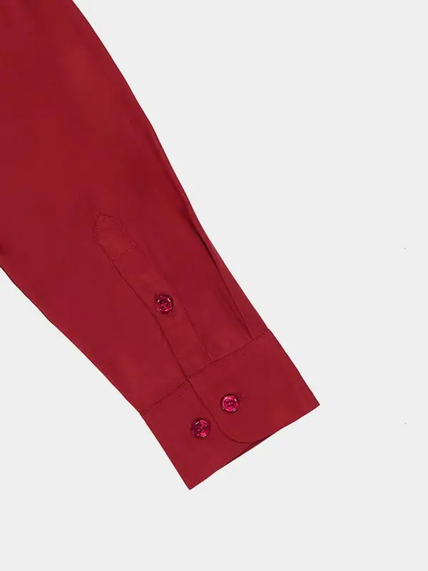 PAULA Ametista Cabernet Silk Shirt - Red