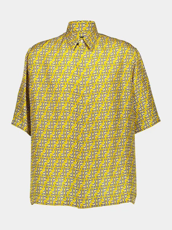 Fendi Ff Labyrinth Silk Shirt - Yellow