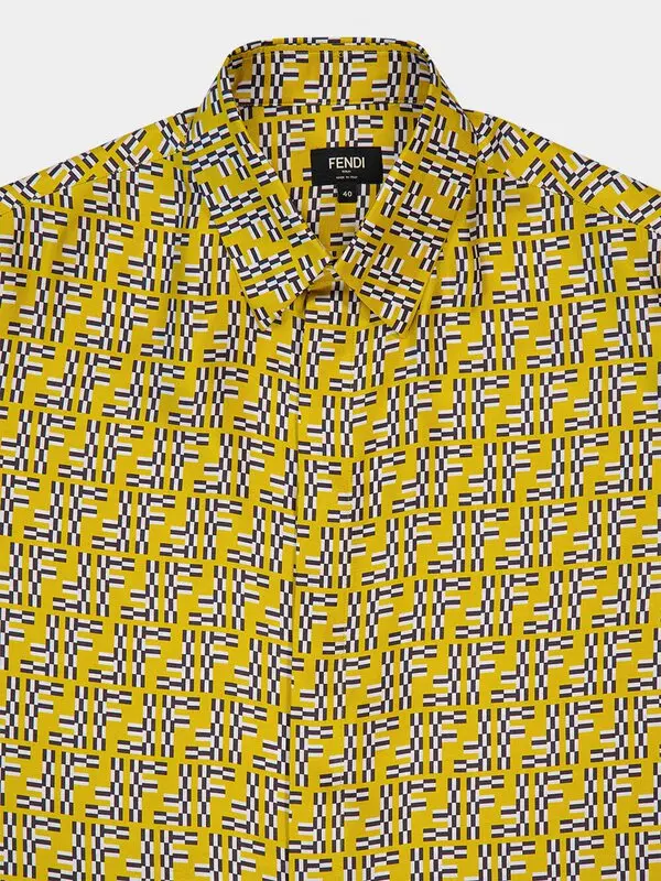 Fendi Ff Labyrinth Silk Shirt - Yellow