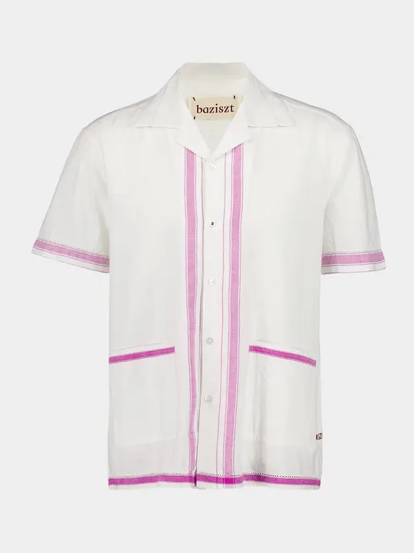 BAZISZT White And Strike Shirt - Pink