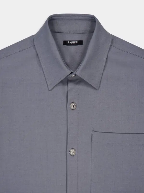 Balmain Shirt With Embossed Silver Buttons