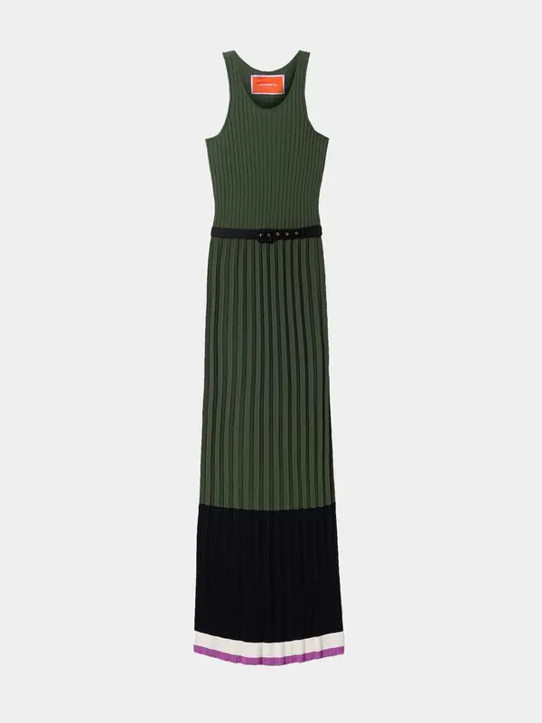 La DoubleJ Knit Plissé Racer-back Dress