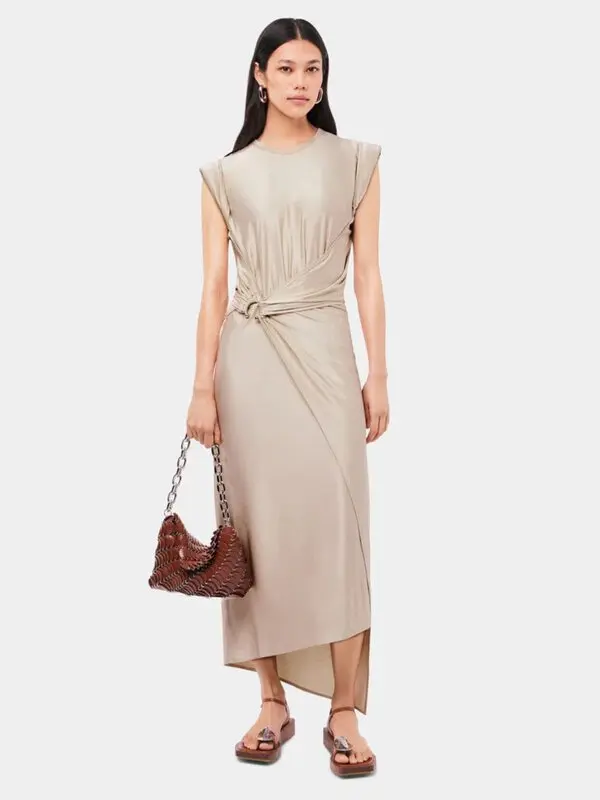 Rabanne Draped Dress With Piercing Detail - Cream