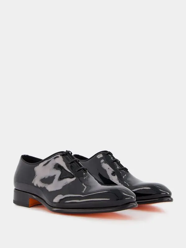 Santoni Leather Oxford Shoes - Black