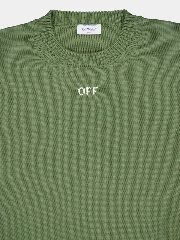 Off-White Embroidered-logo Knitted Jumper
