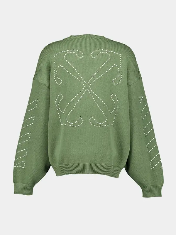 Off-White Embroidered-logo Knitted Jumper