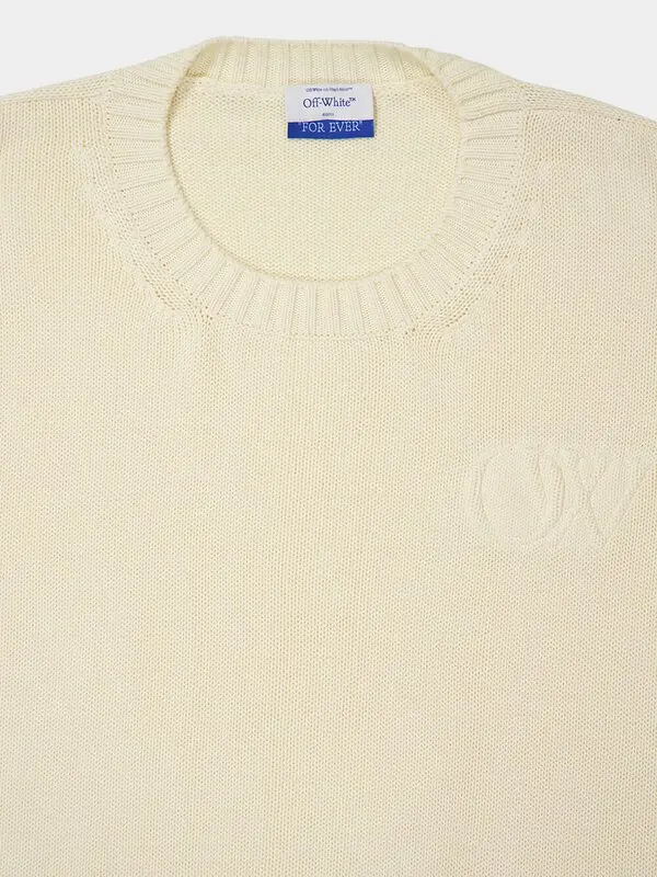 Off-White Diagonal Stripe Jumper - Cream