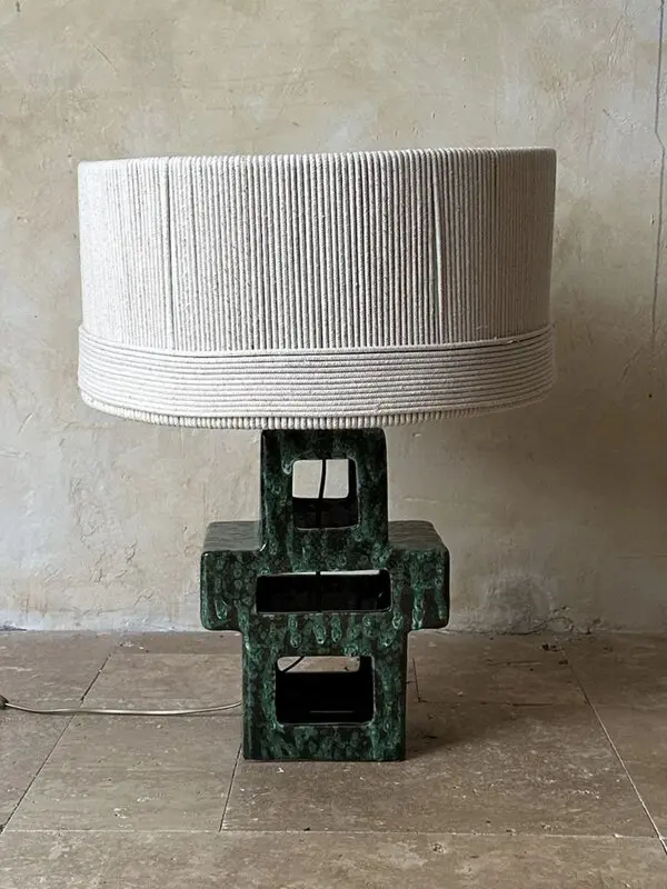 HONORÉ Textured Eros Table Lamp - Green