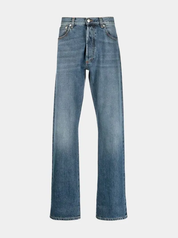 Alexander McQueen Turn-up Straight Jeans - Blue