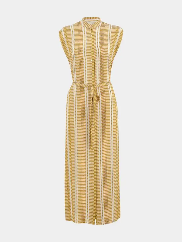 Zeus+dione Regatta Silk Shirt Dress - Orange