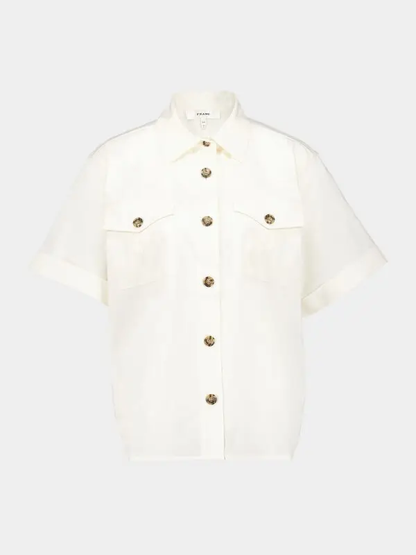 FRAME Patch Pocket Utility Shirt - White