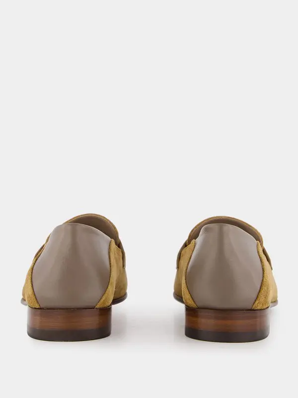 Manolo Blahnik Suede Penny Loafers - Brown