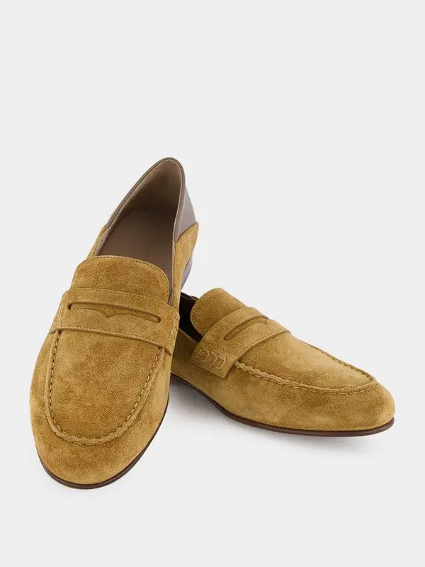Manolo Blahnik Suede Penny Loafers - Brown