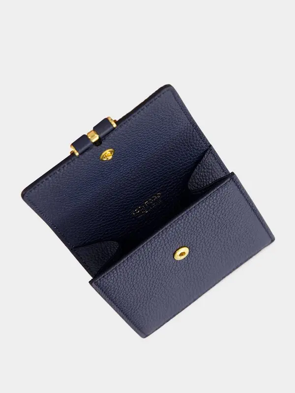 TOM FORD Denim Tara Grain Leather Card Holder - Blue