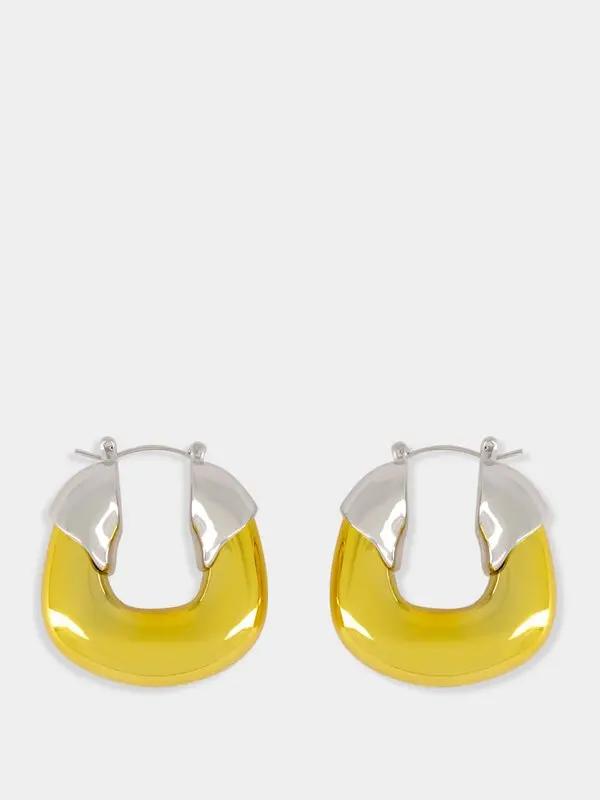 LIZZIE FORTUNATO Mixed Metal Organic Hoop Earrings - Gold
