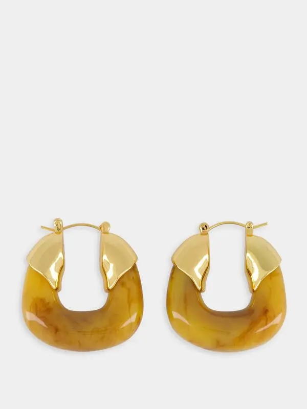 LIZZIE FORTUNATO Mini Organic Hoop Earrings - Brown