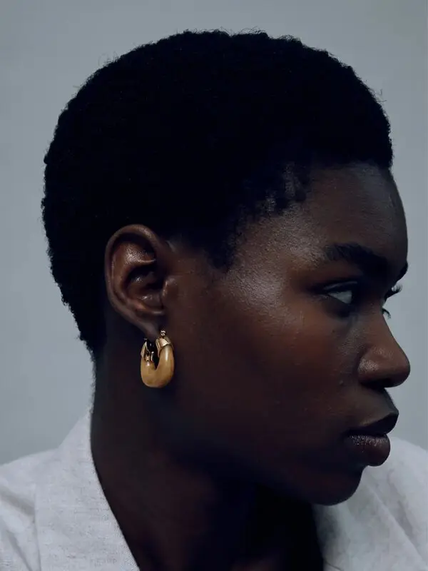 LIZZIE FORTUNATO Mini Organic Hoop Earrings - Brown