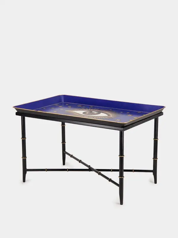 LES-OTTOMANS Handpainted Eye Iron Coffee Table