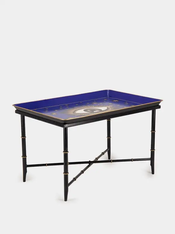 LES-OTTOMANS Handpainted Eye Iron Coffee Table