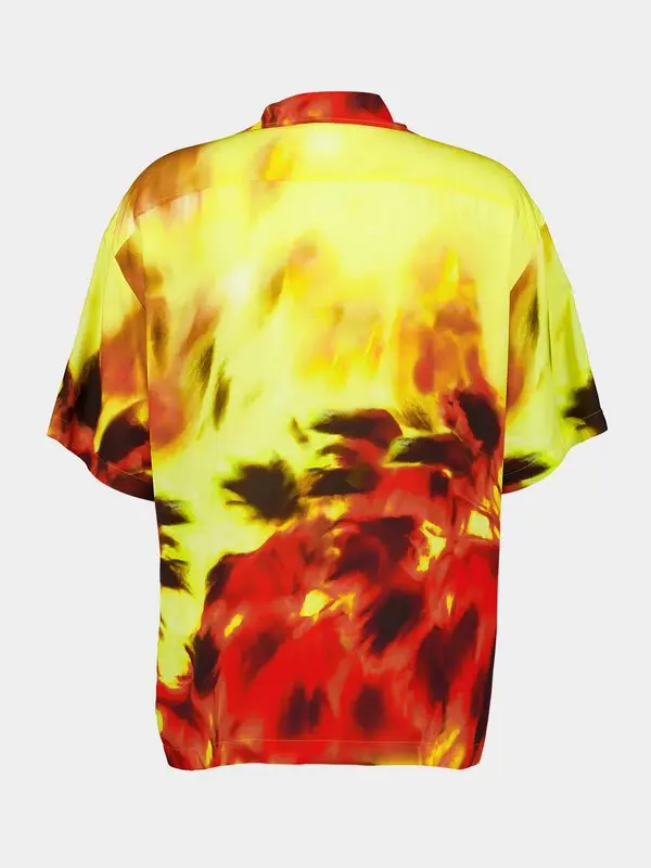 Palm Angels Palm Tree Flames Shirt - Yellow