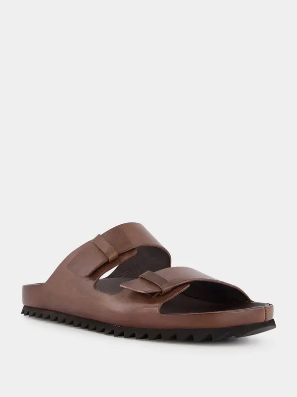 Officine Creative Agorà Leather Slides - Brown
