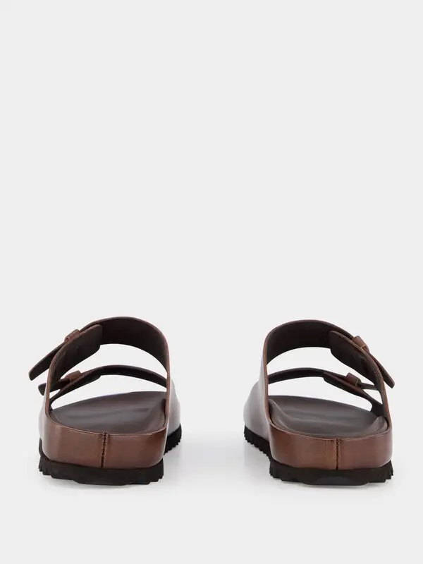 Officine Creative Agorà Leather Slides - Brown
