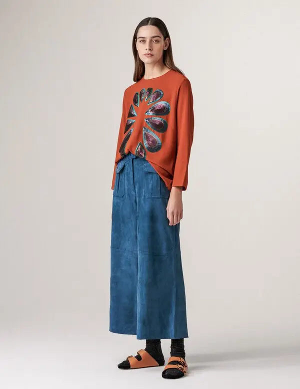 PAULA Lapis Sequined Blouse