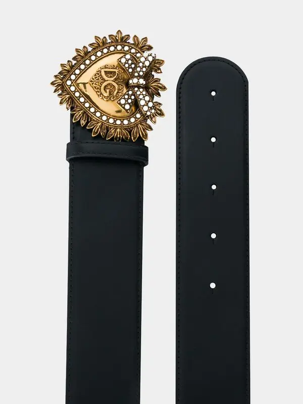 Dolce & Gabbana Devotion Leather Belt - Black
